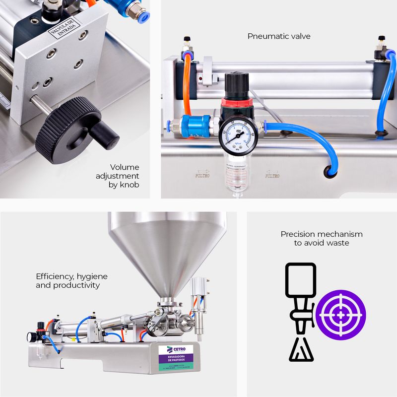 Cetro Semiautomatic Paste Filling Machine 10-100 ml