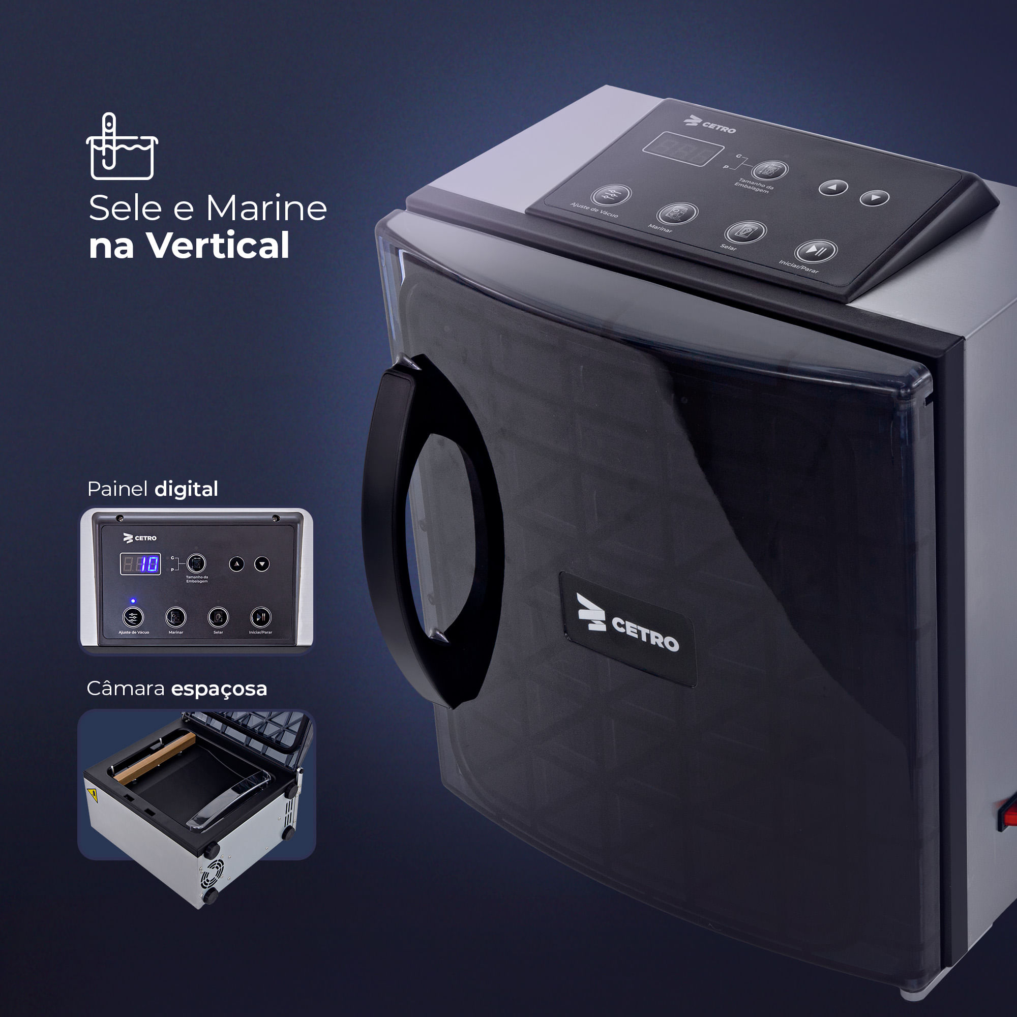 Seladora a Vácuo Suprême Vac Vertical e Horizontal CCVS S-250 V M - Cetro