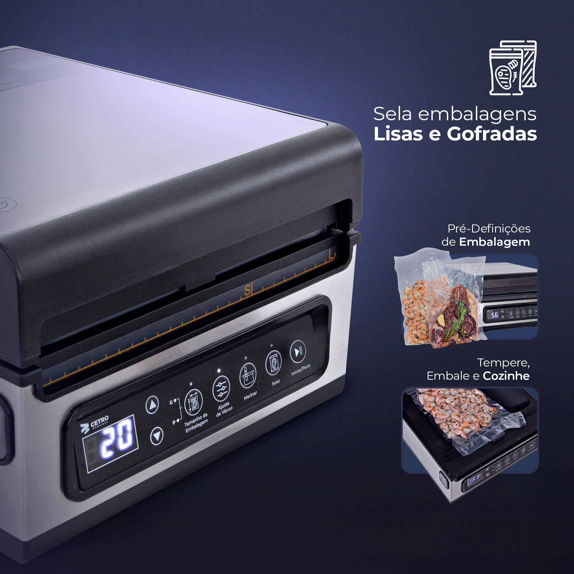 Seladora a Vácuo Suprême Vac Flat CCVS S-250 F M - Cetro