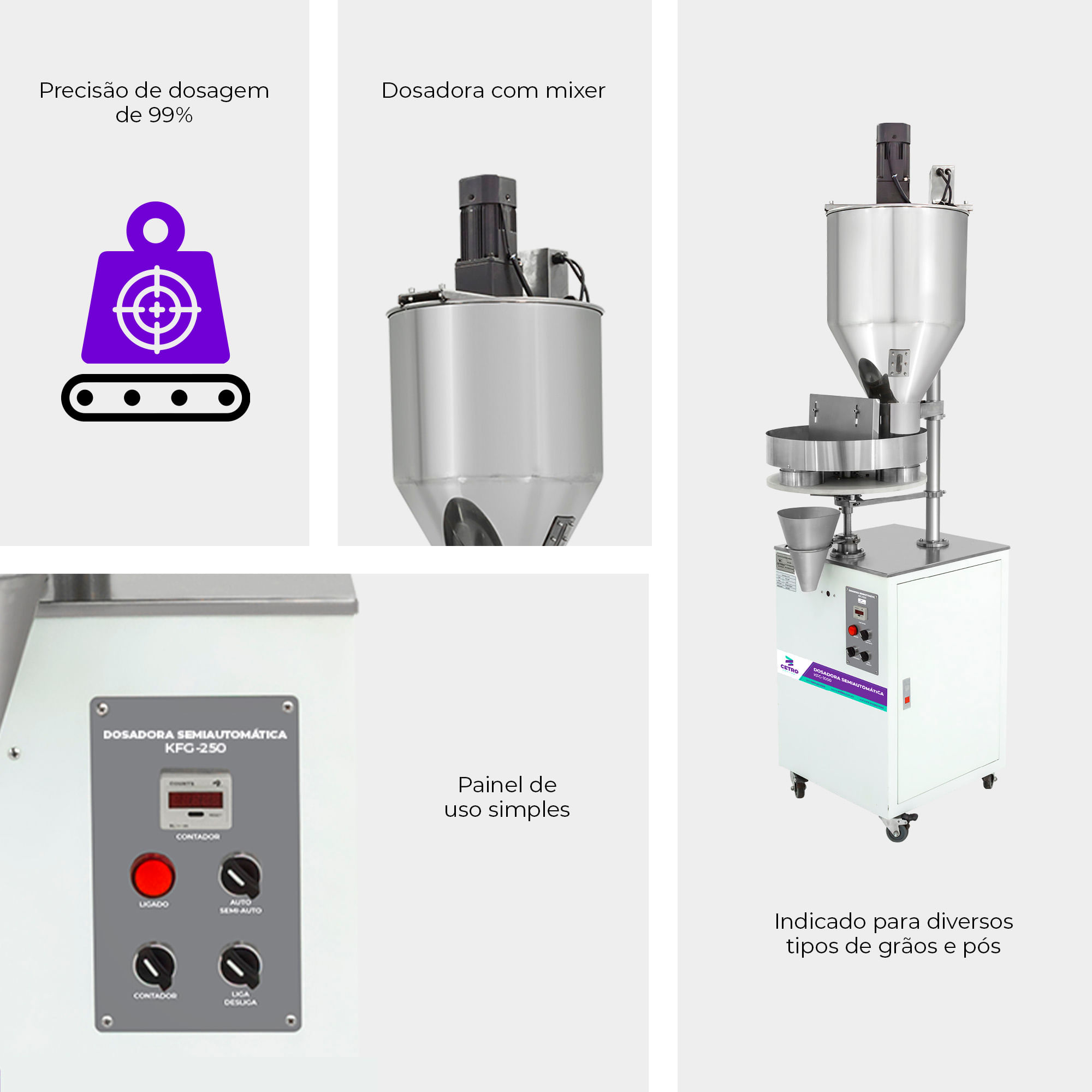 Dosadora Semiautomática para Enchimento de Grãos e Pós com Mixer CSDM ...