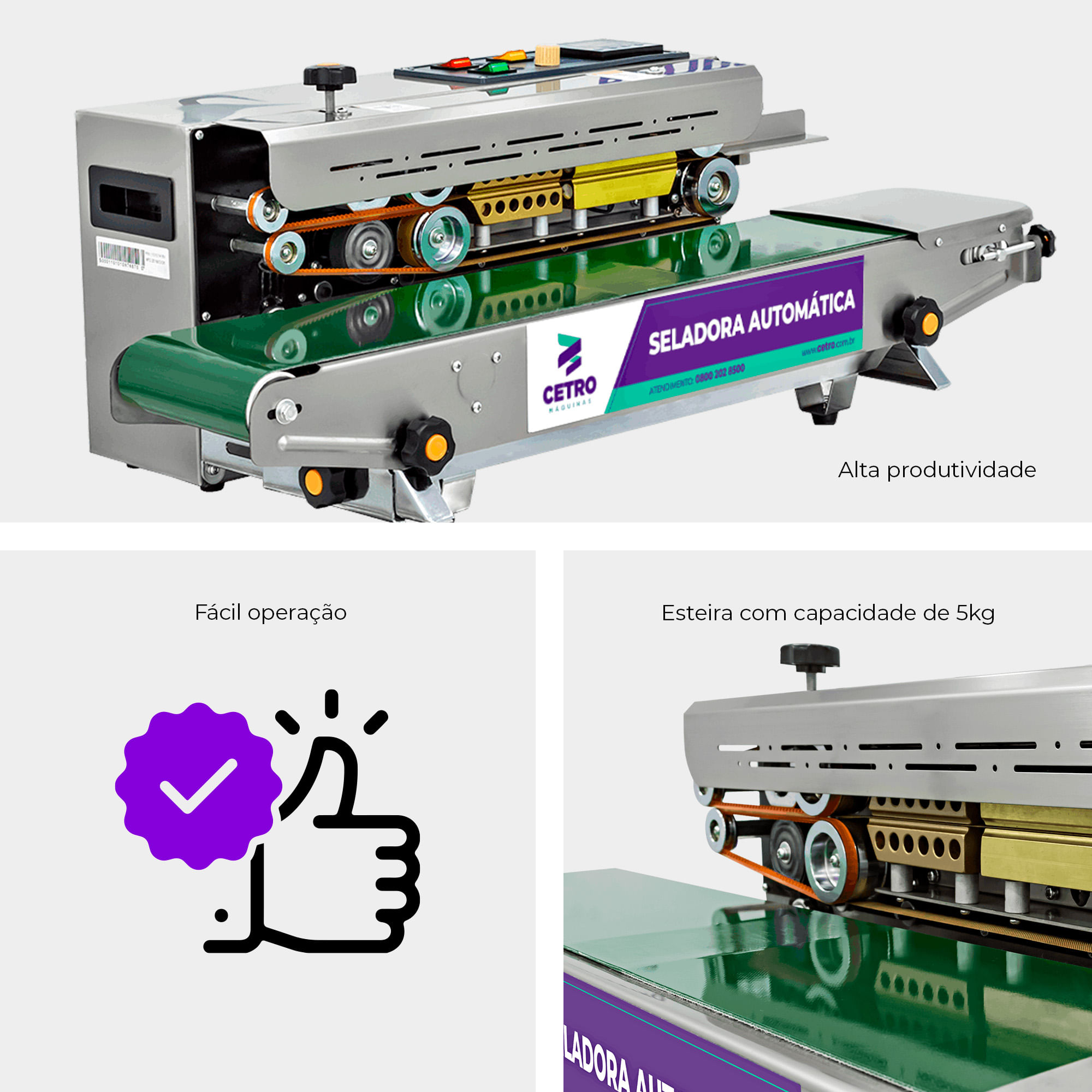 Seladora Automática Contínua Horizontal CASM 800 H SS - Cetro